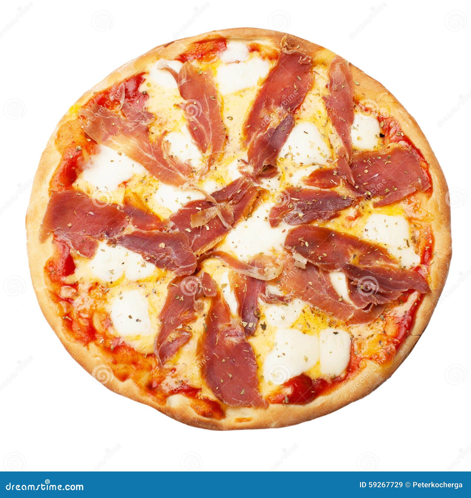 Italian Pizza with Beacon on White Background Stock Image - Image of ...