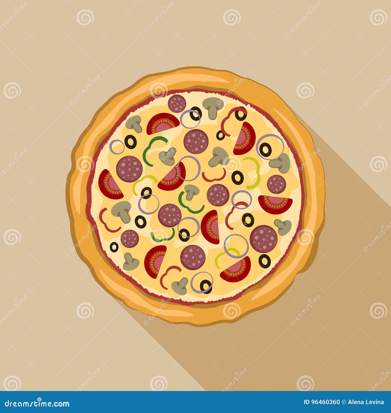 Italian Pizza Icon. Flat Illustration of Pizza Vector Icon Stock Vector ...