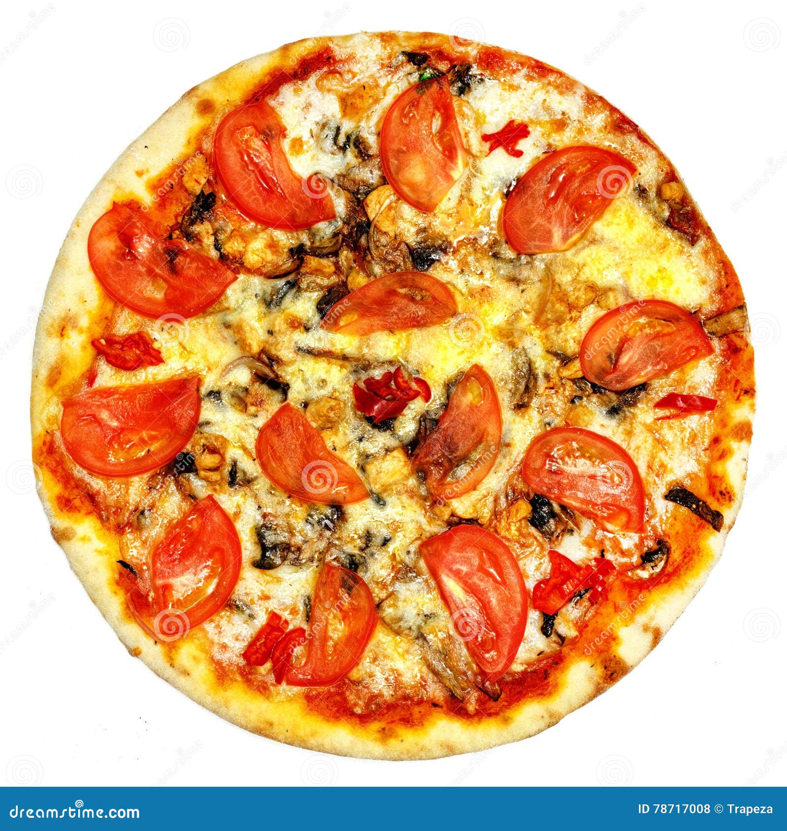 Italian pizza isolated stock photo. Image of background - 78717008