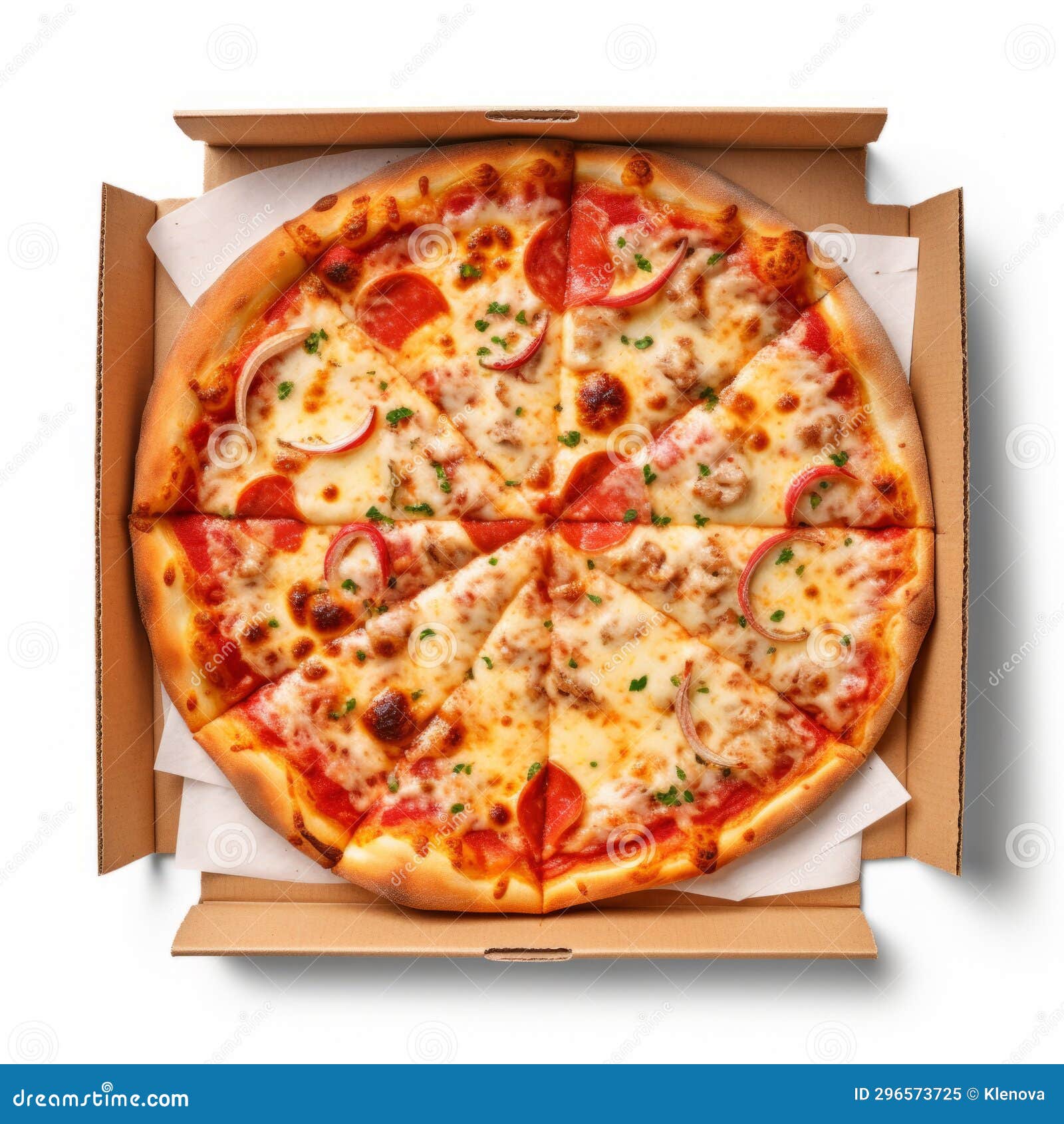Italian Pizza with Pepperoni in the Box. Stock Image - Image of served ...