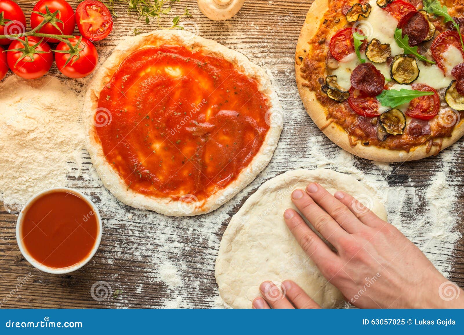 Italian pizza preparation. stock image. Image of dripping - 63057025