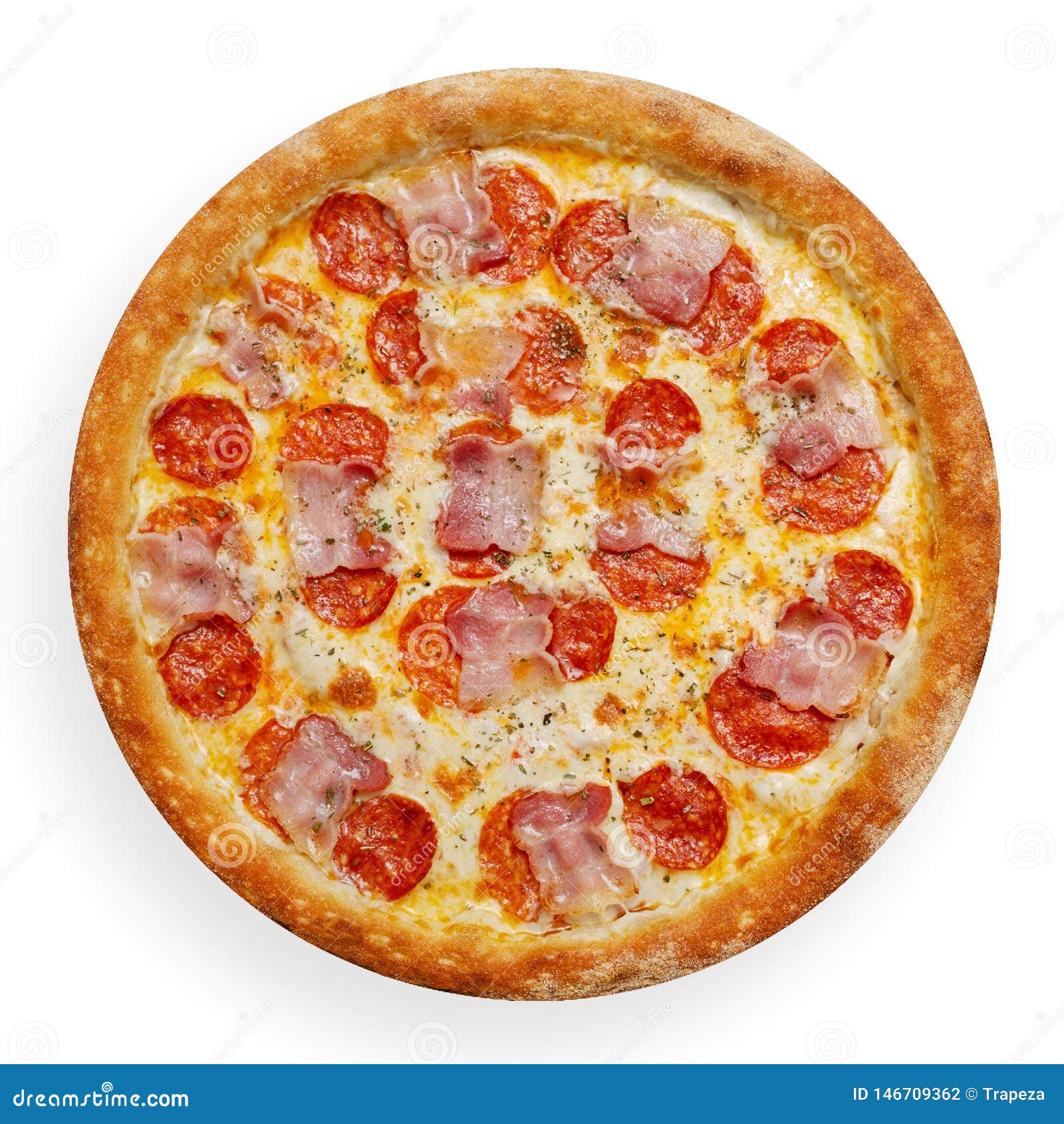 Italian Pizza on White Background Stock Photo - Image of tasty ...