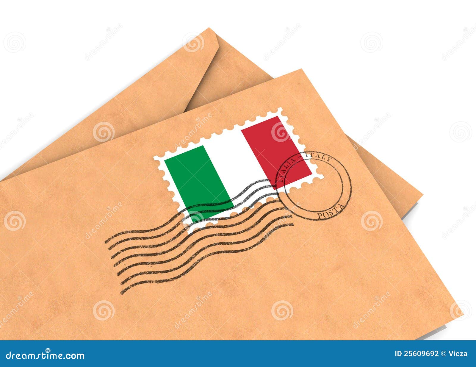 Italian post stock illustration. Illustration of envelope - 25609692