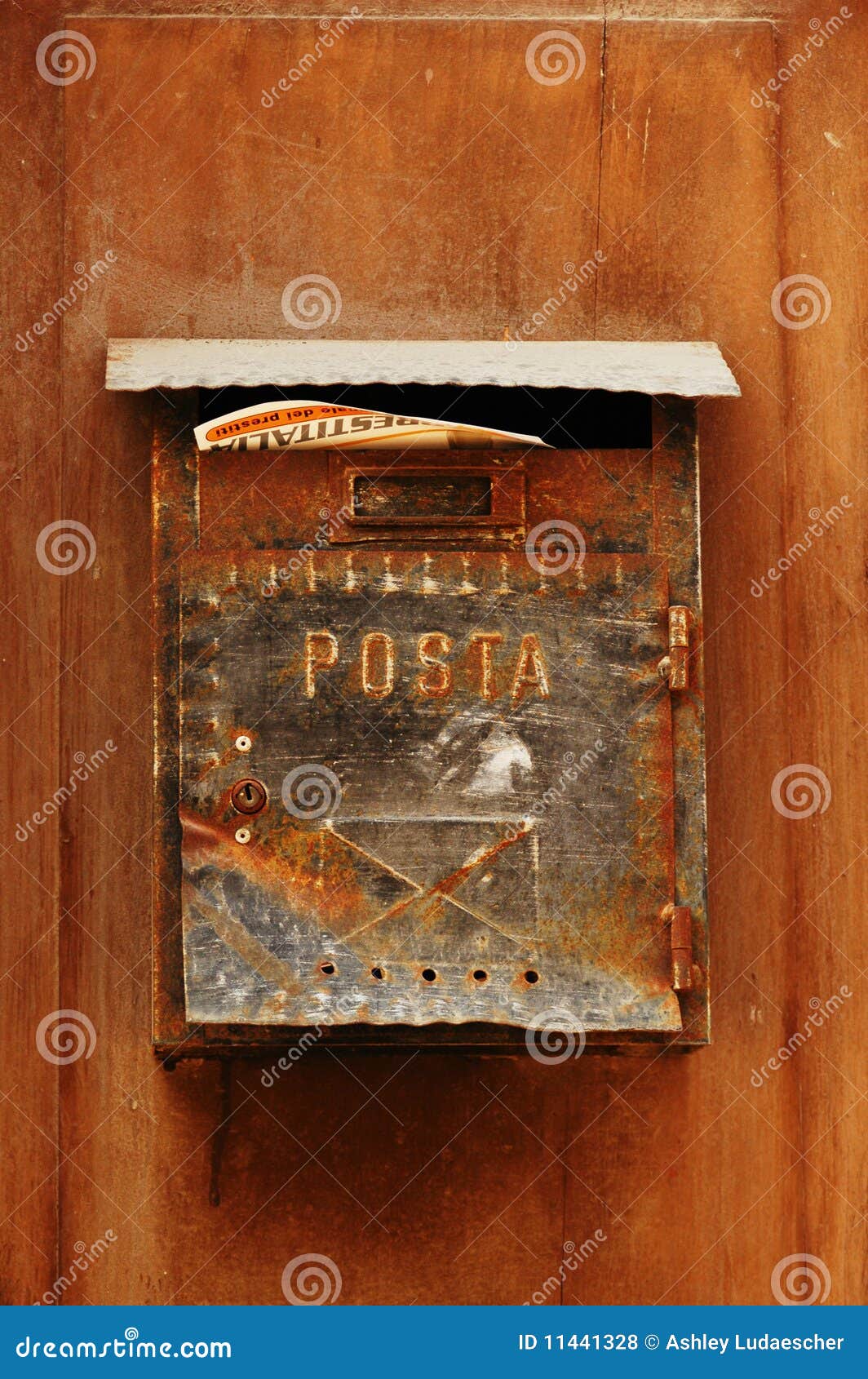 Italian post box stock photo. Image of mail, wood, aged - 11441328