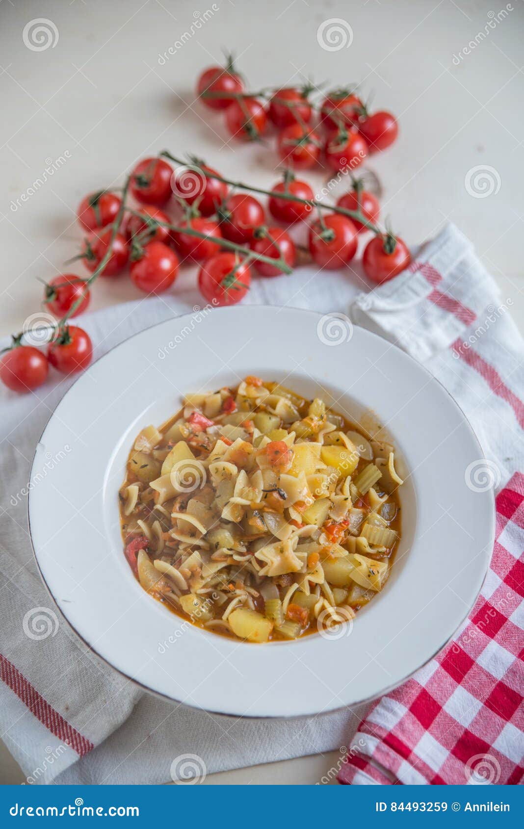 Italian Potato and Pasta Soup Stock Image - Image of healthy, closeup ...