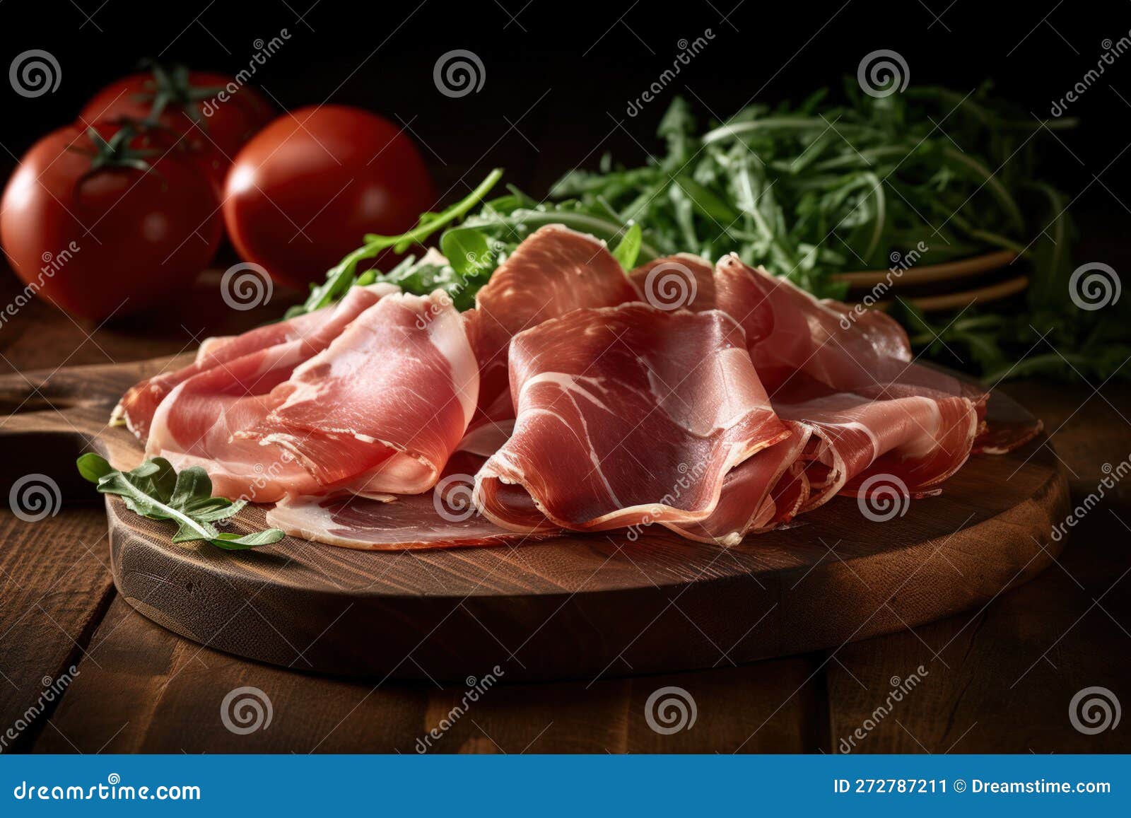 Italian Prosciutto on the Table Stock Illustration - Illustration of ...