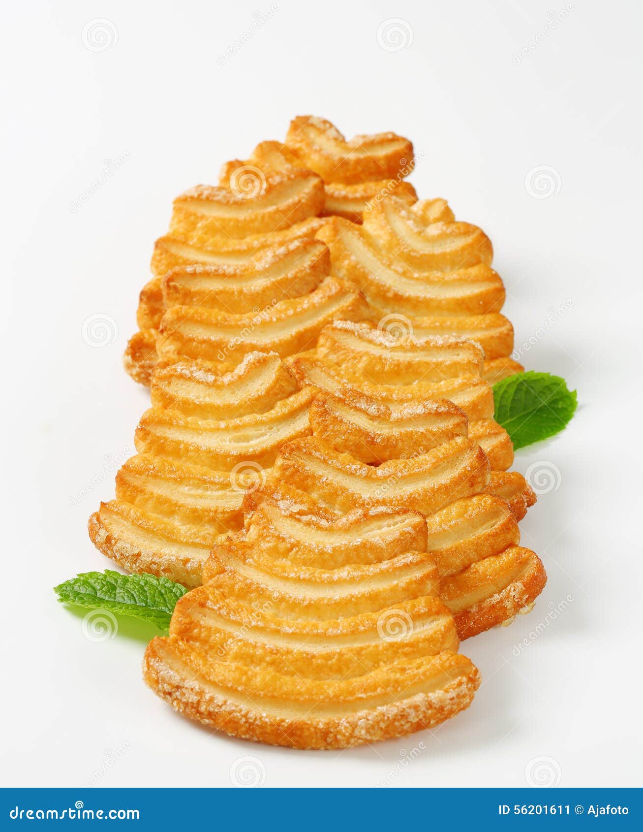 Italian Puff Pastry Palmine Pasta Sfoglia Closeup On The Plate ...