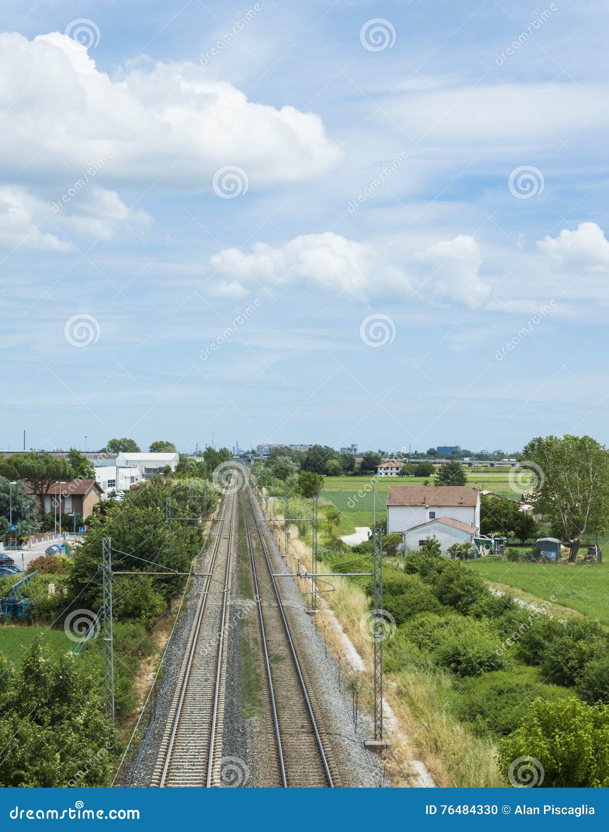 Italian railroad track stock photo. Image of perspective - 76484330