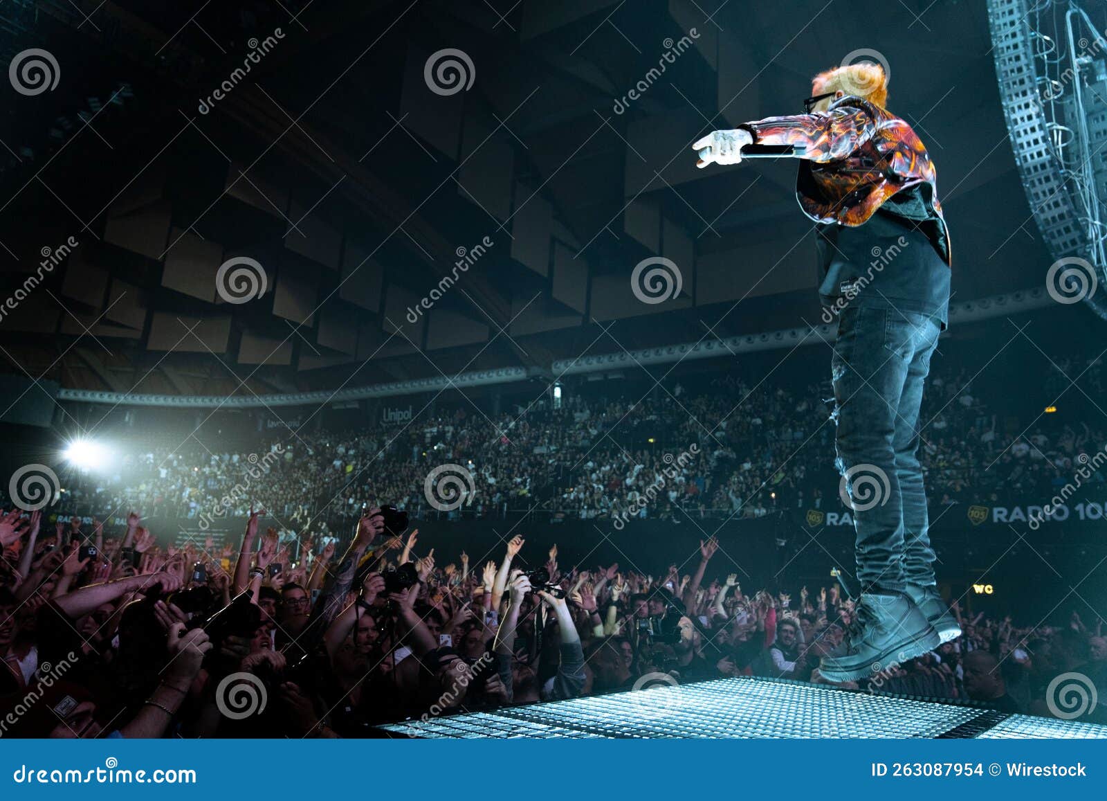 Italian Rapper Salmo Performs on Stage at Unipol Arena with a Hyped-up ... Italian Rapper Salmo Performs on Stage at Unipol Arena with a Hyped-up ...