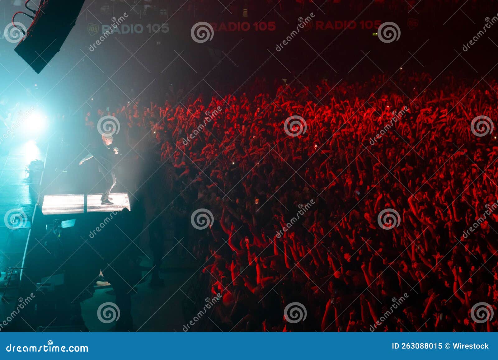 Italian Rapper Salmo Performs on Stage at Unipol Arena with a Hyped-up ... Italian Rapper Salmo Performs on Stage at Unipol Arena with a Hyped-up ...
