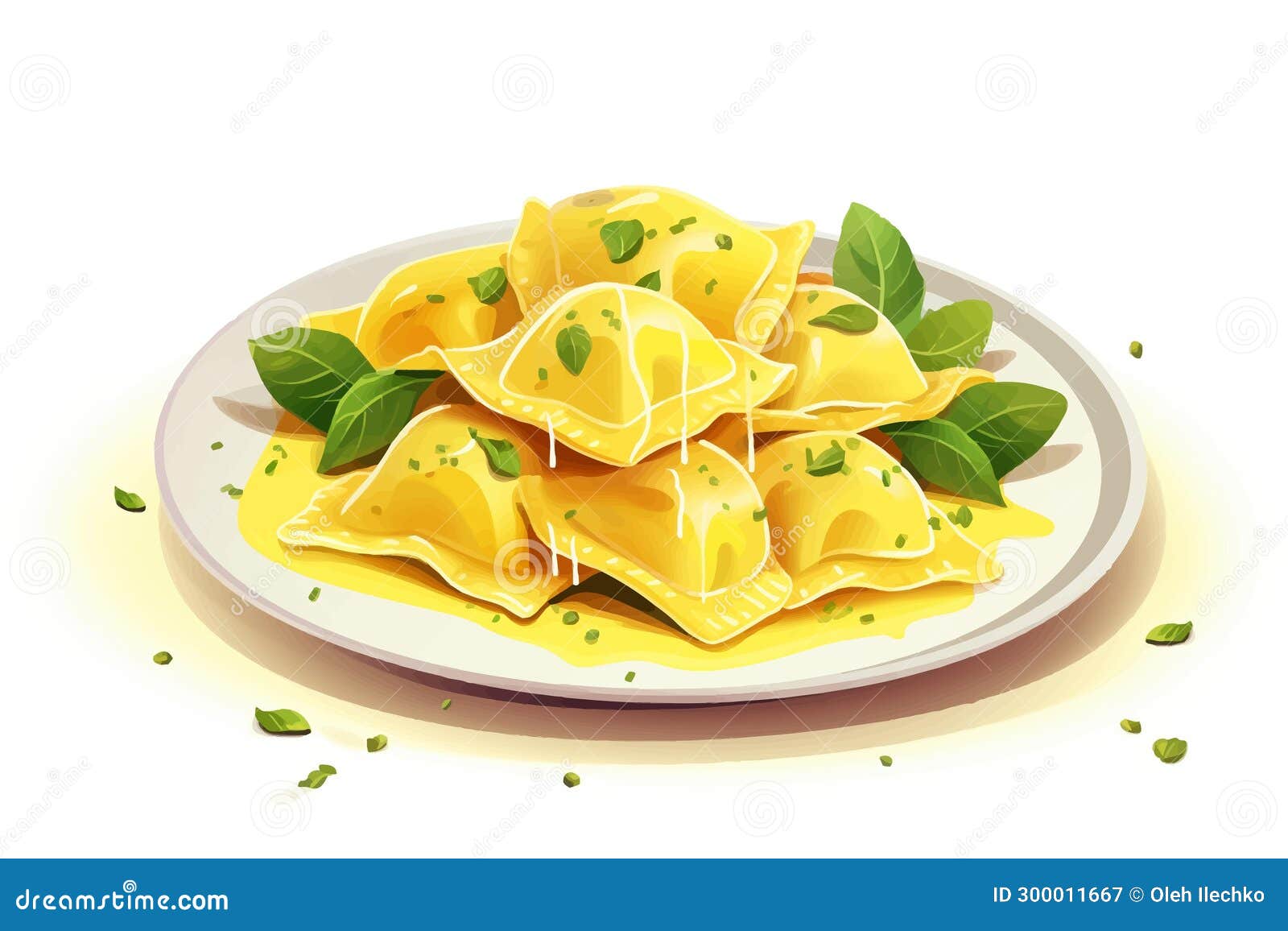 Italian Ravioli Isolated Vector Style Illustration Stock Vector ...