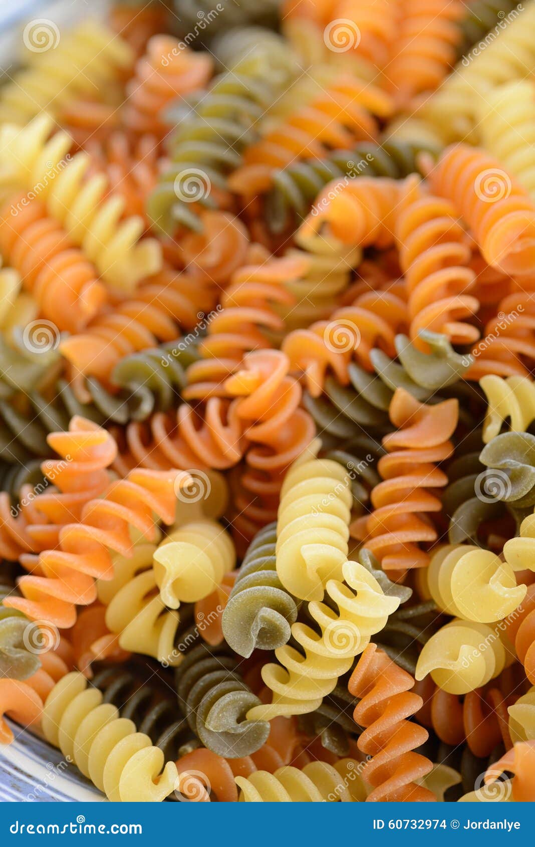 Italian raw fusilli pasta stock photo. Image of bowl - 60732974