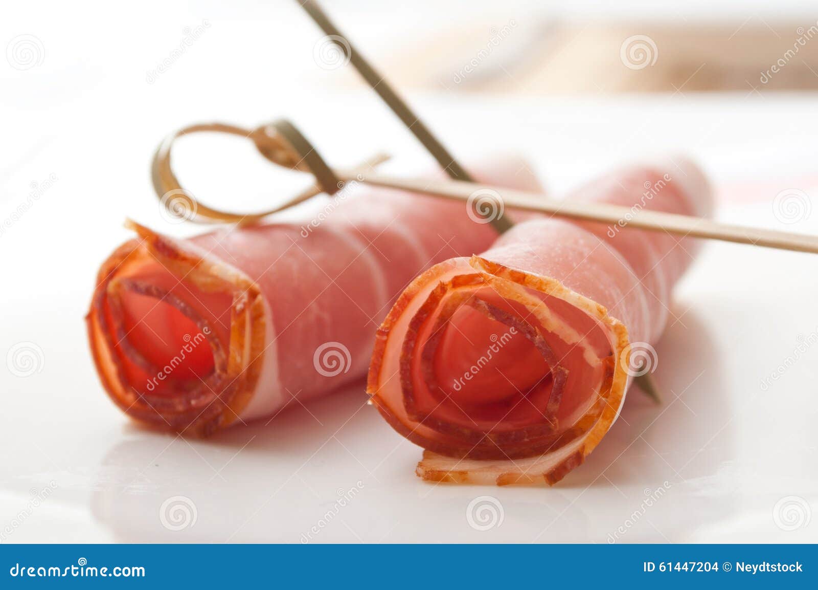 Italian raw ham in a plate stock photo. Image of meat - 61447204