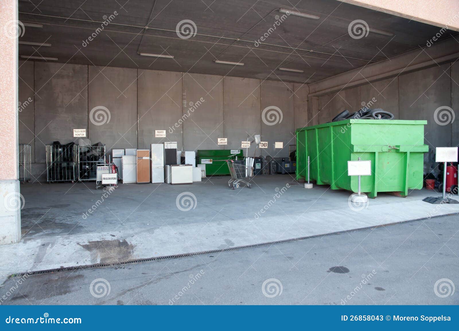 Italian Recycling Center (Raee) Stock Image - Image of environment ...