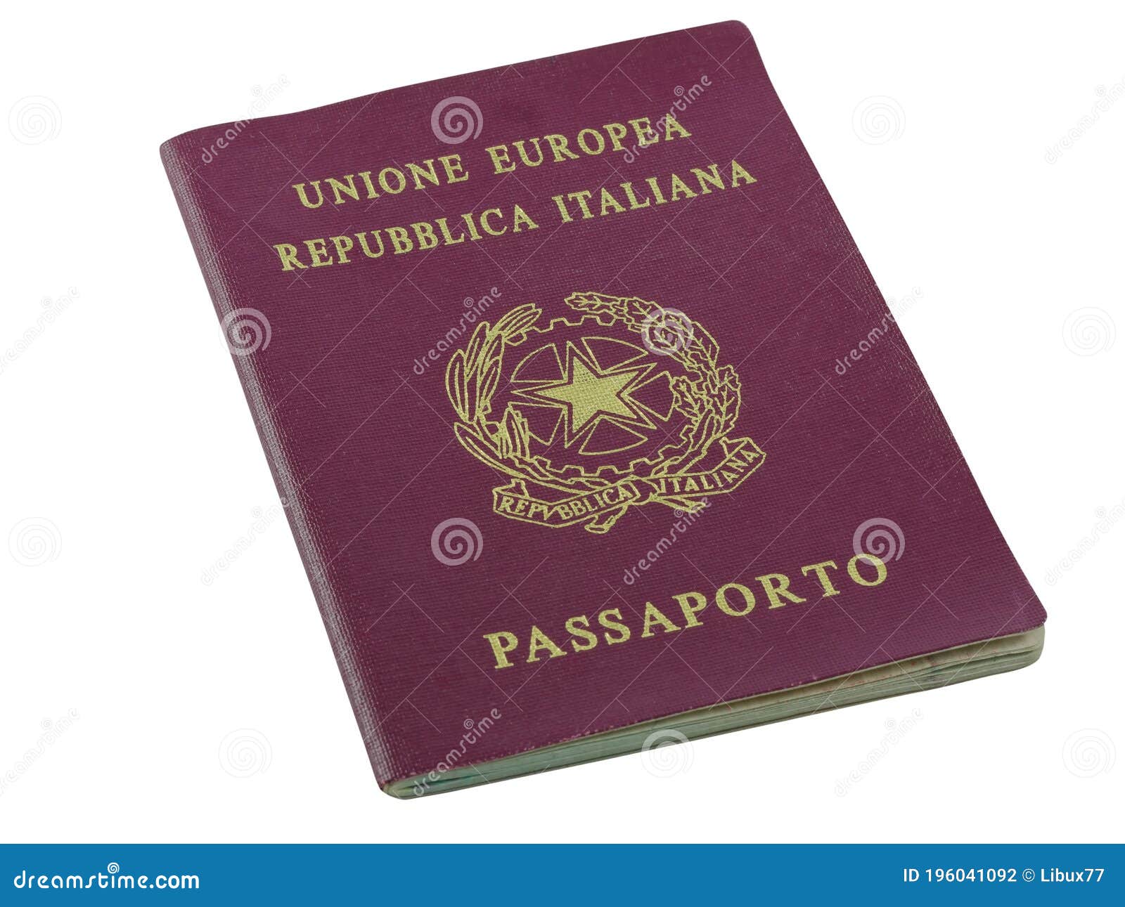 Italian Republic Passport Isolated on White Stock Photo - Image of blue ...