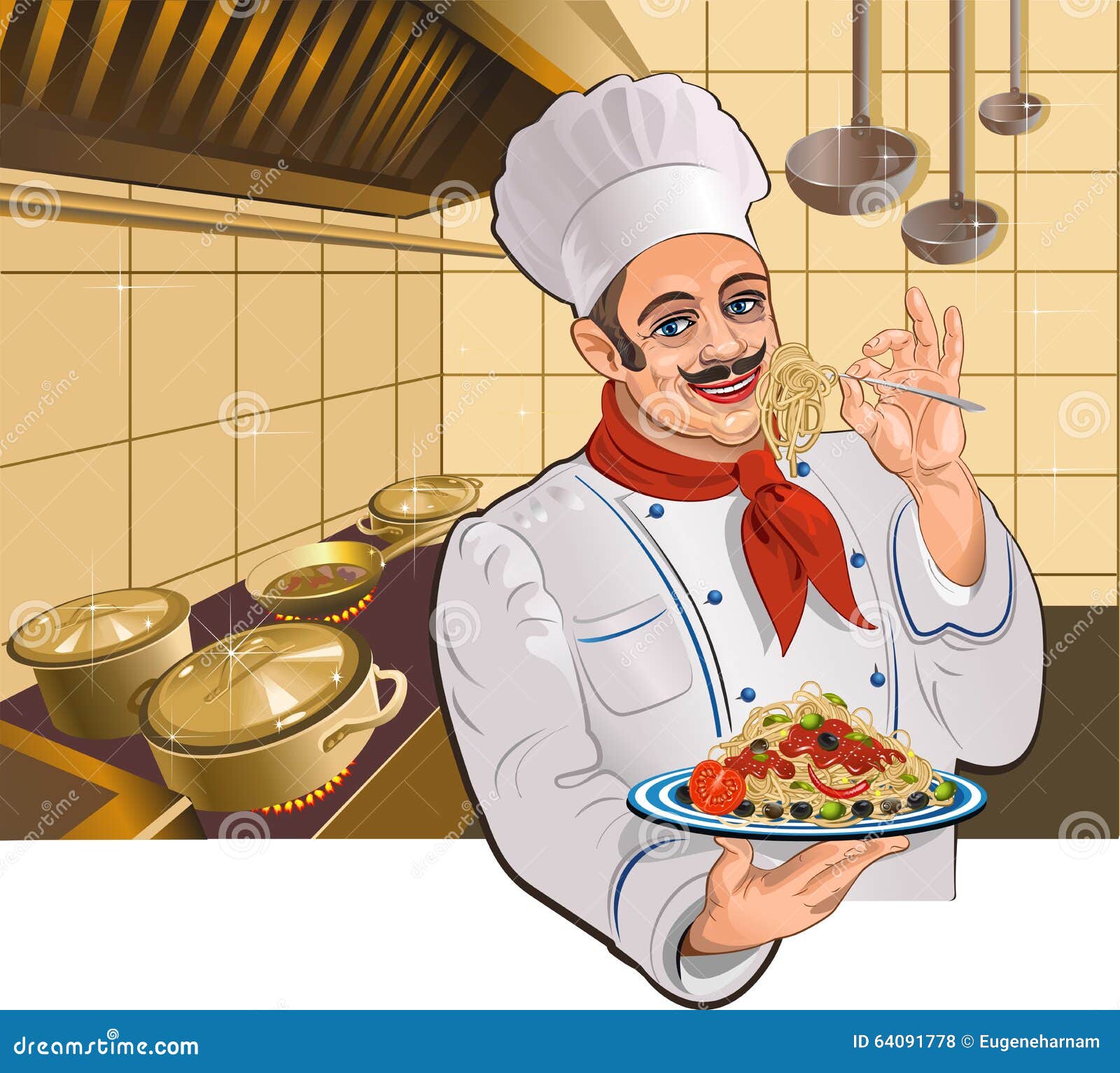 Italian restaurant stock illustration. Illustration of oven - 64091778