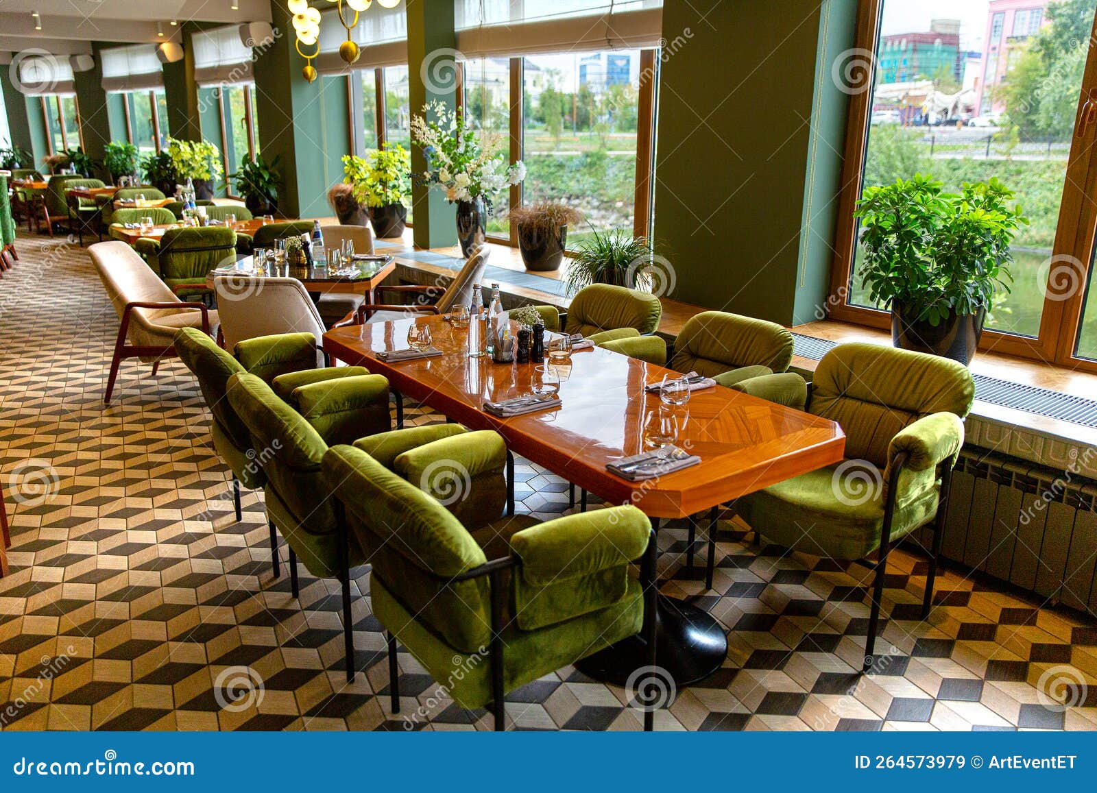 Italian Restaurant Interior in Modern Style Stock Image - Image of ...