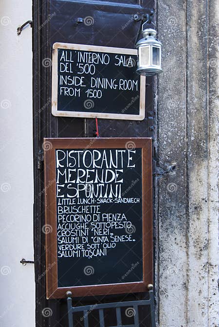 Italian Restaurant Menu Board Stock Image - Image of italy, meal: 25772475