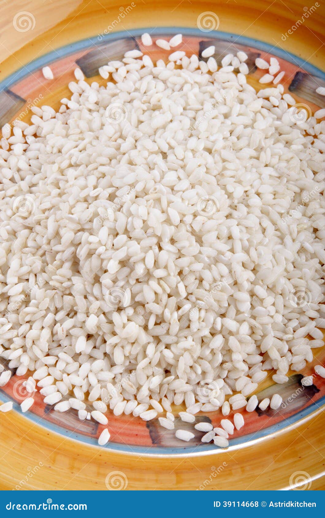 Italian Risotto Rice on a Plate Stock Photo - Image of rice, uncooked ...