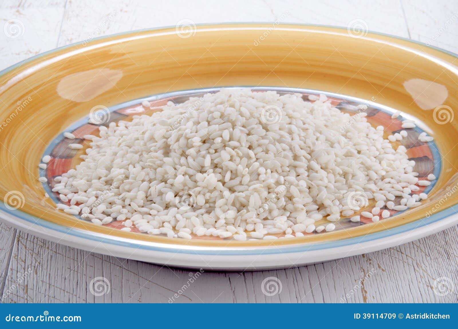 Italian Risotto Rice on a Plate Stock Image - Image of uncooked, rice ...