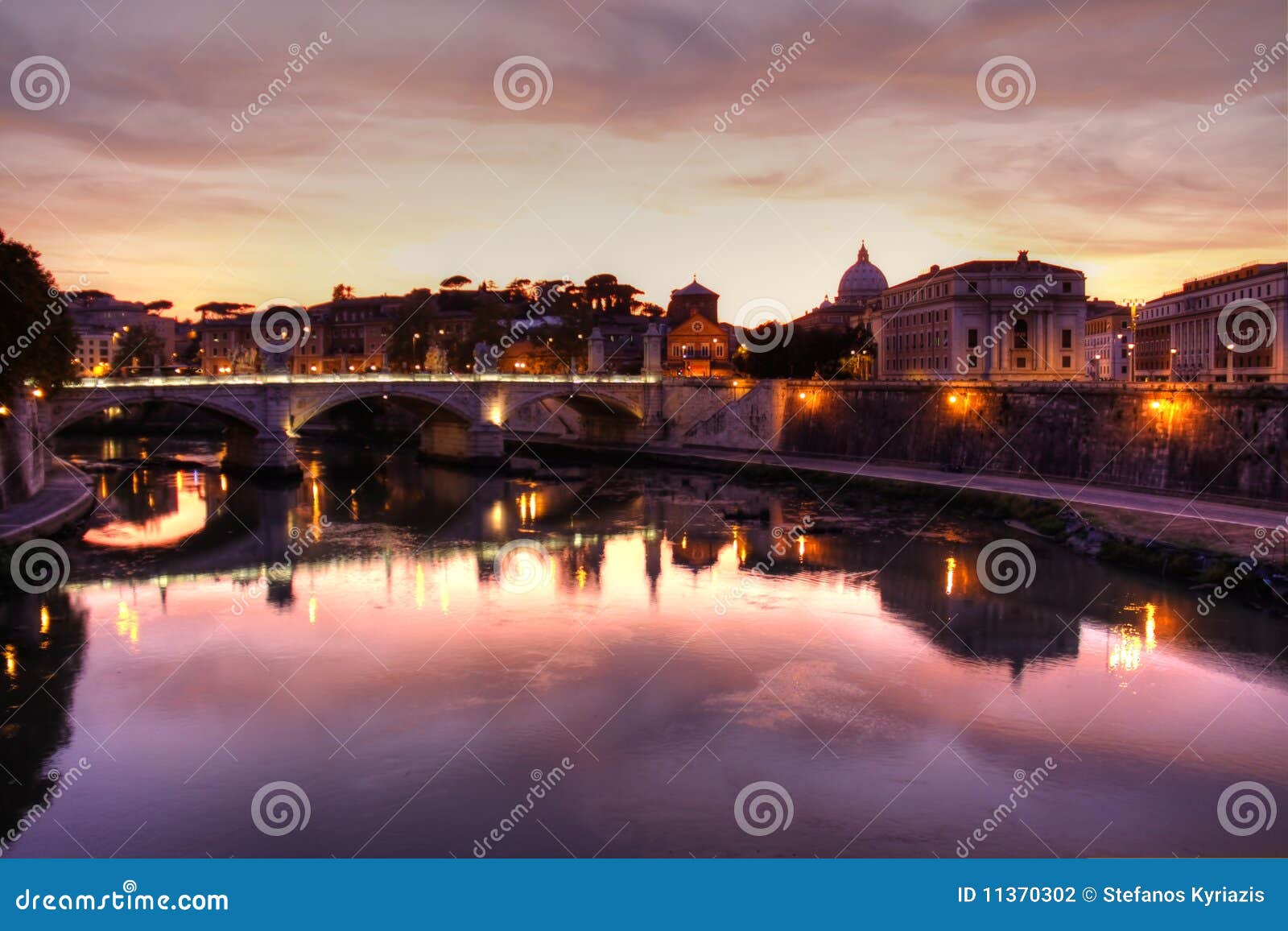 The Italian river, Tiber stock photo. Image of panorama - 11370302