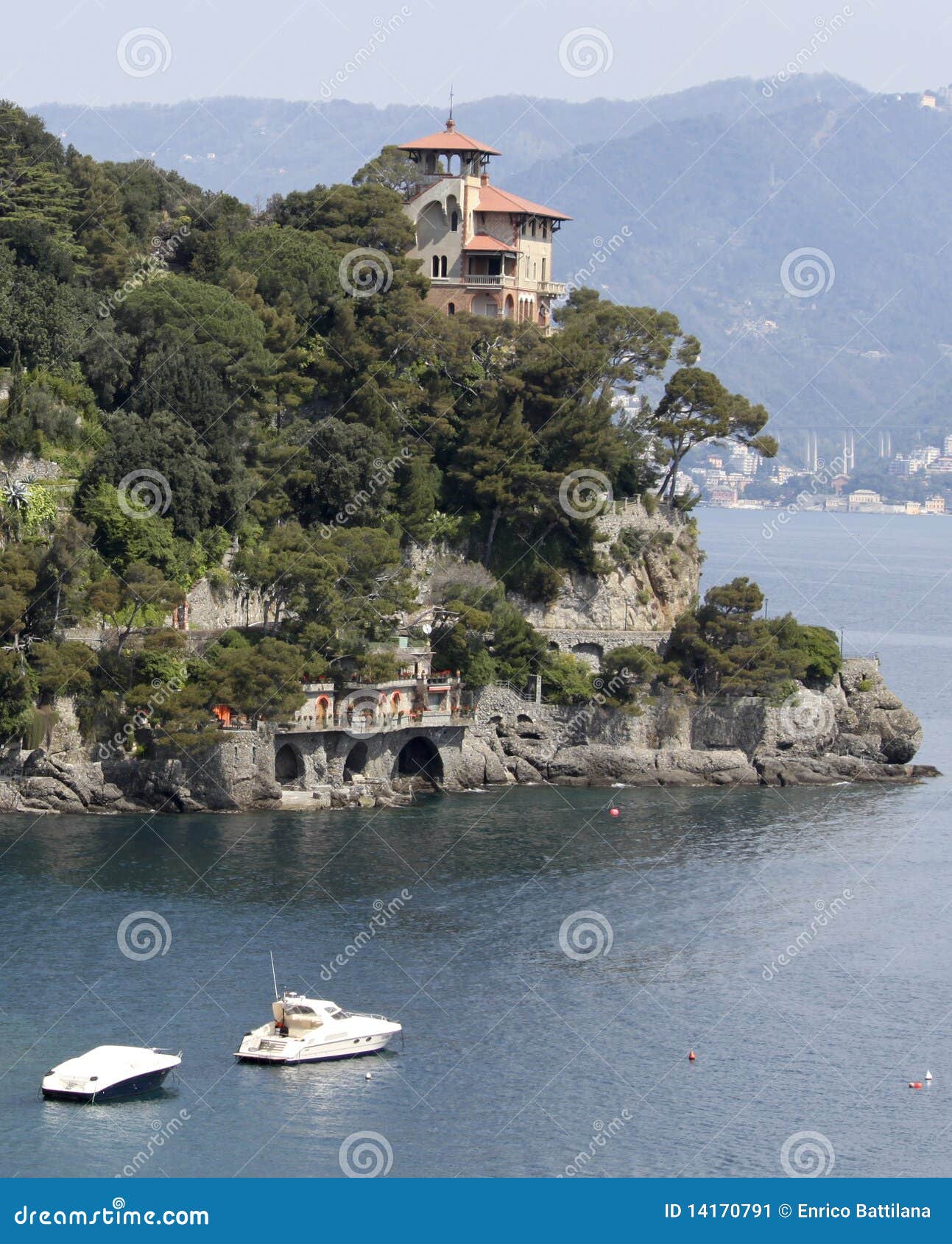 Italian Riviera Village Among The Boats Royalty-Free Stock Photo ...