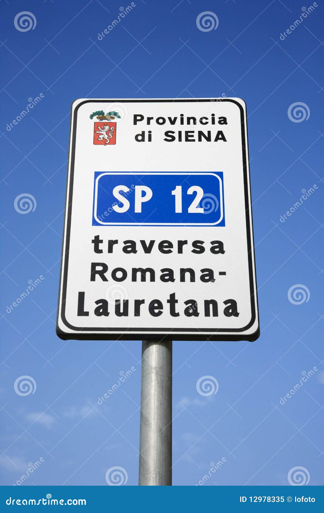 Italian Road Sign stock image. Image of outdoors, driving - 12978335