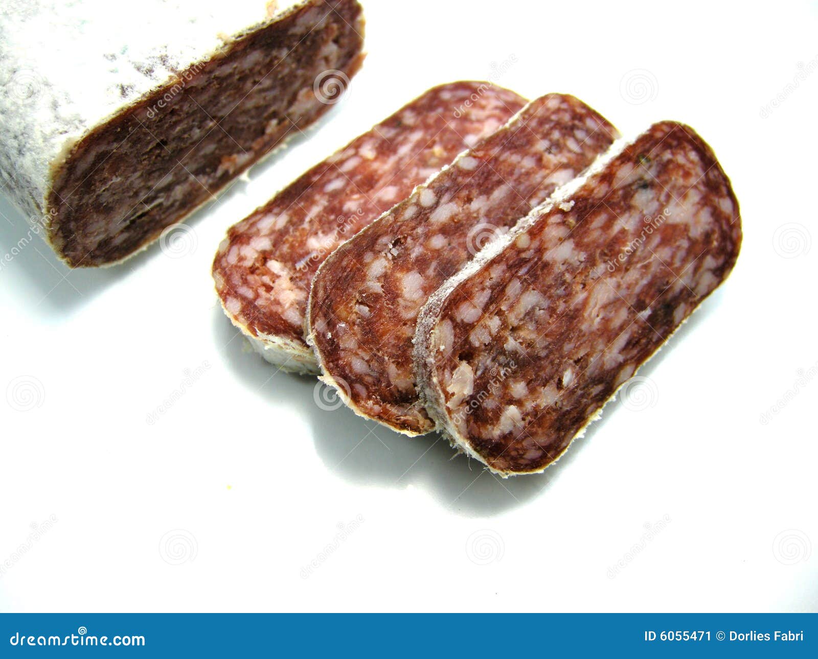 Italian salami stock image. Image of slice, isolated, sliced - 6055471