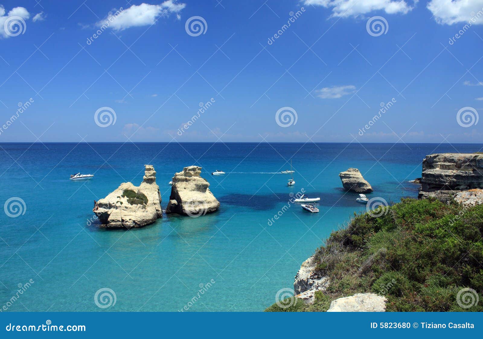Italian sea stock photo. Image of landscape, pacific, palm - 5823680