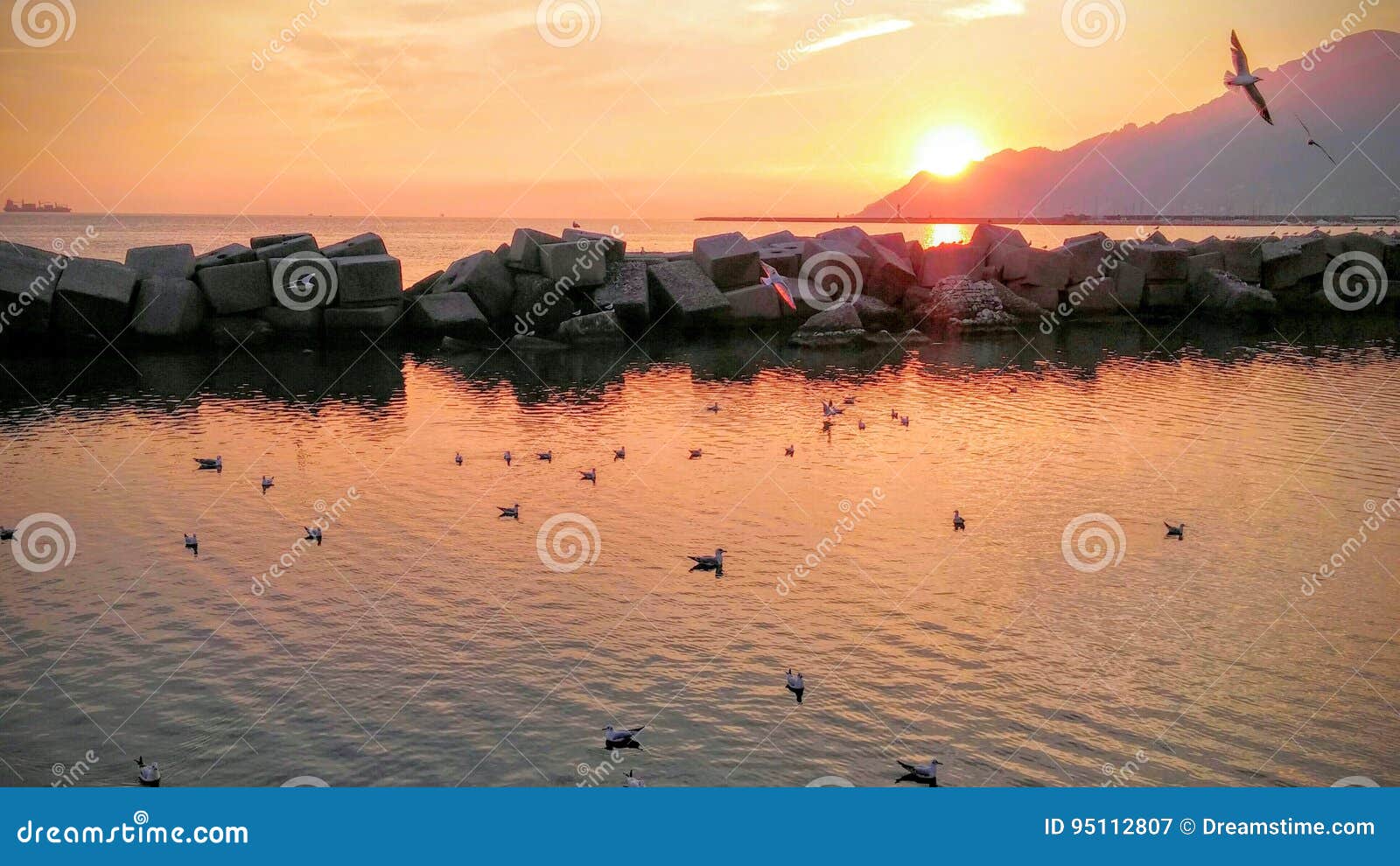 Italian sea stock image. Image of sunset, italy, italian - 95112807
