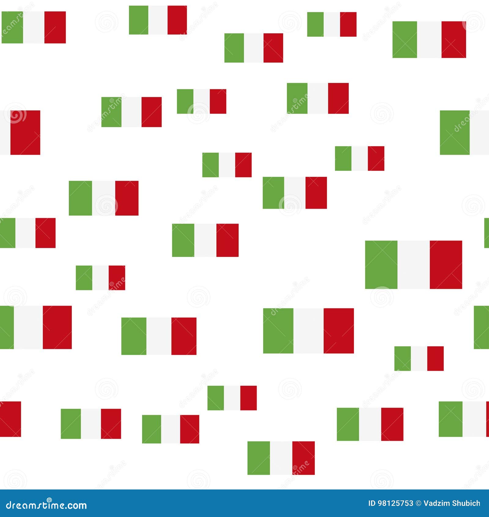 Italian Seamless Pattern with Flag. Flat Illustration EPS 10 Stock ...