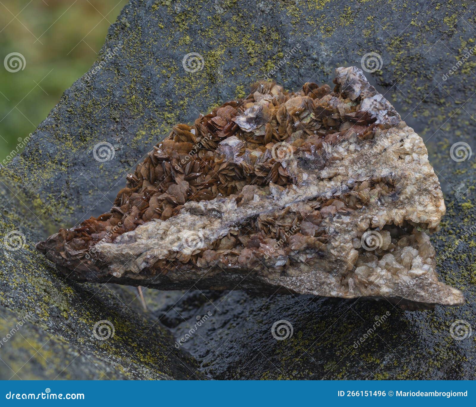 Italian Siderite Specimen on Natural Rock Background Stock Photo ...