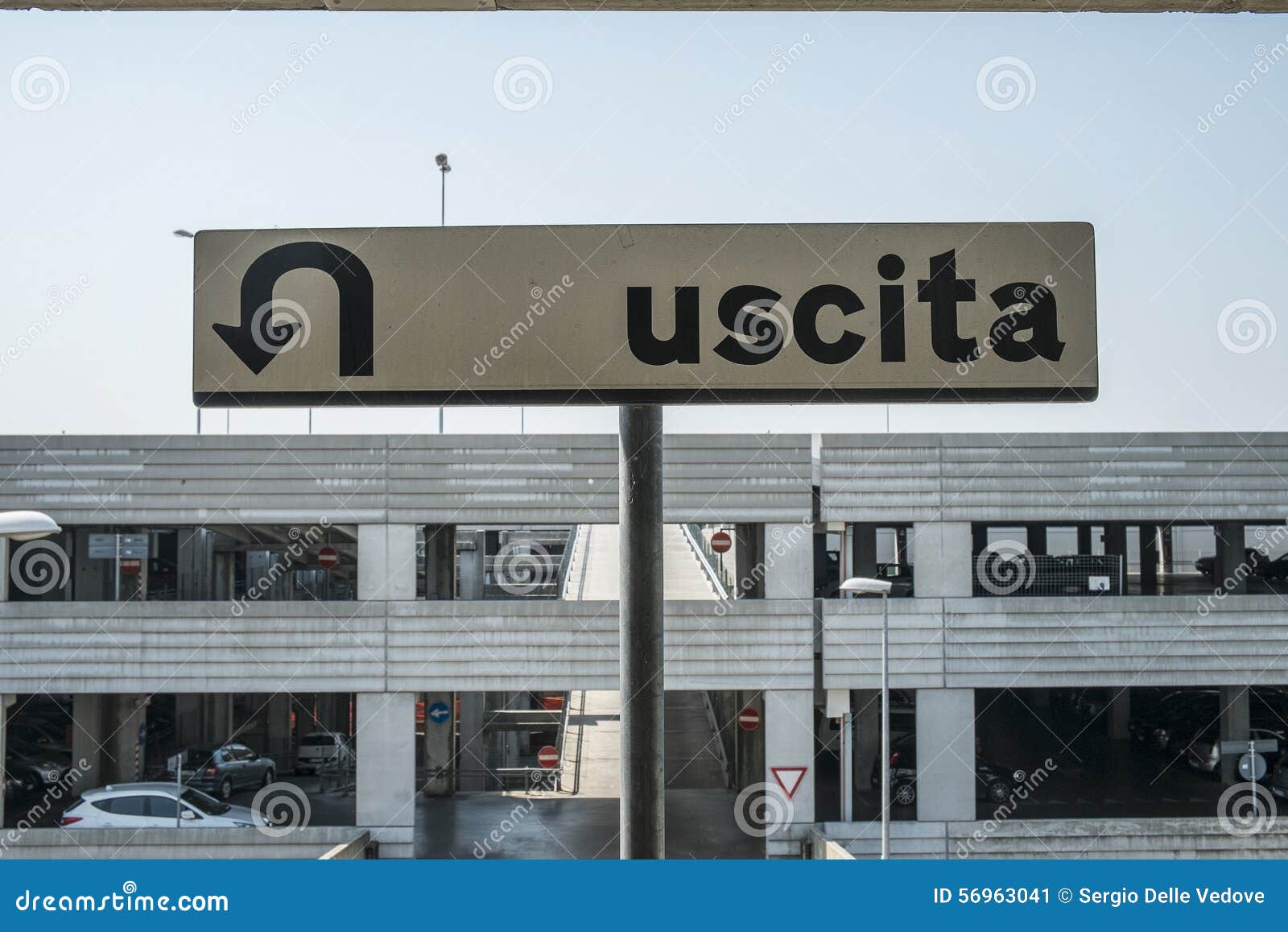 Italian sign exit stock image. Image of road, information - 56963041
