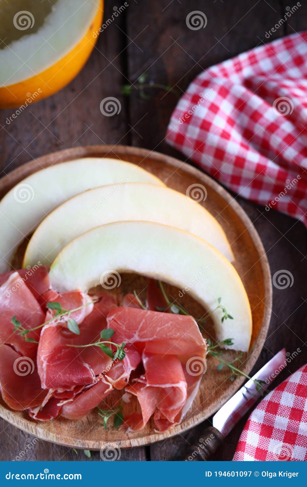 Prosciutto ham antipasto stock image. Image of restaurant - 194601097