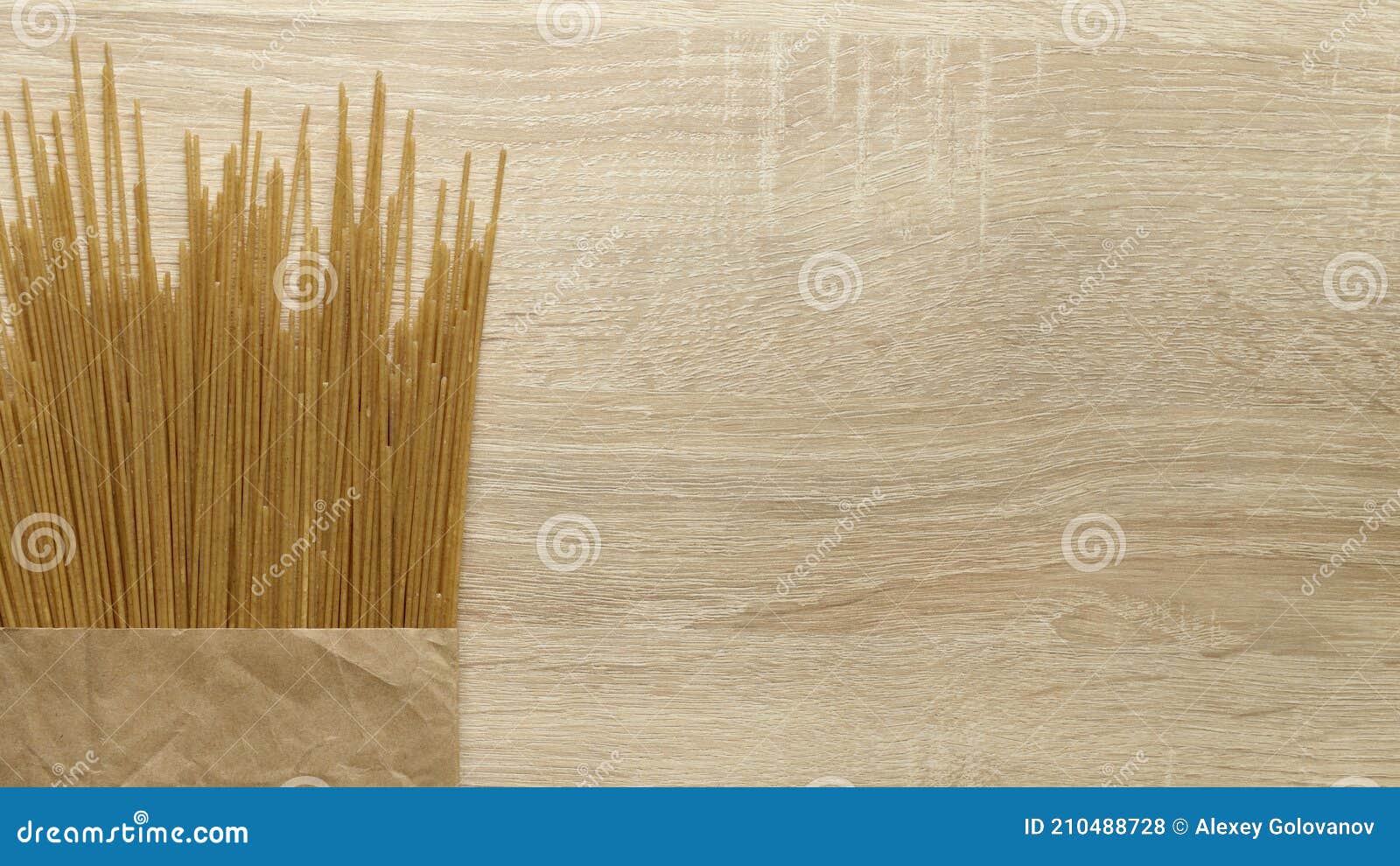 Italian Spaghetti in a Paper Bag, with Copy Space Stock Photo - Image ...