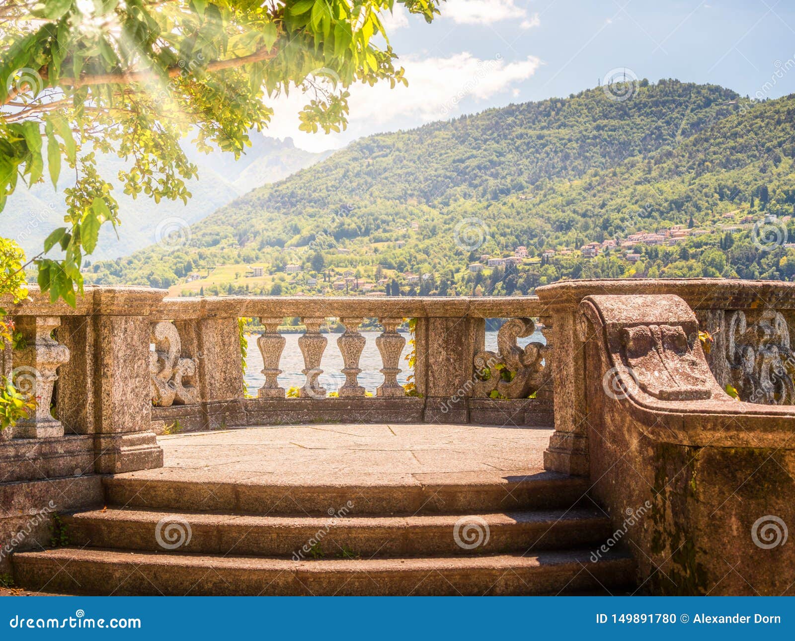 Stone Balustrade. Railing With Antique Pillars. Classic Architecture ...