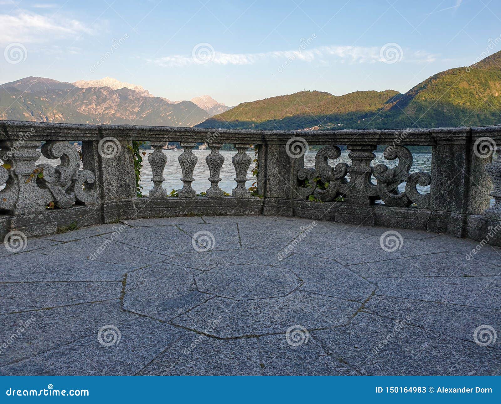 Stone Balustrade. Railing With Antique Pillars. Classic Architecture ...