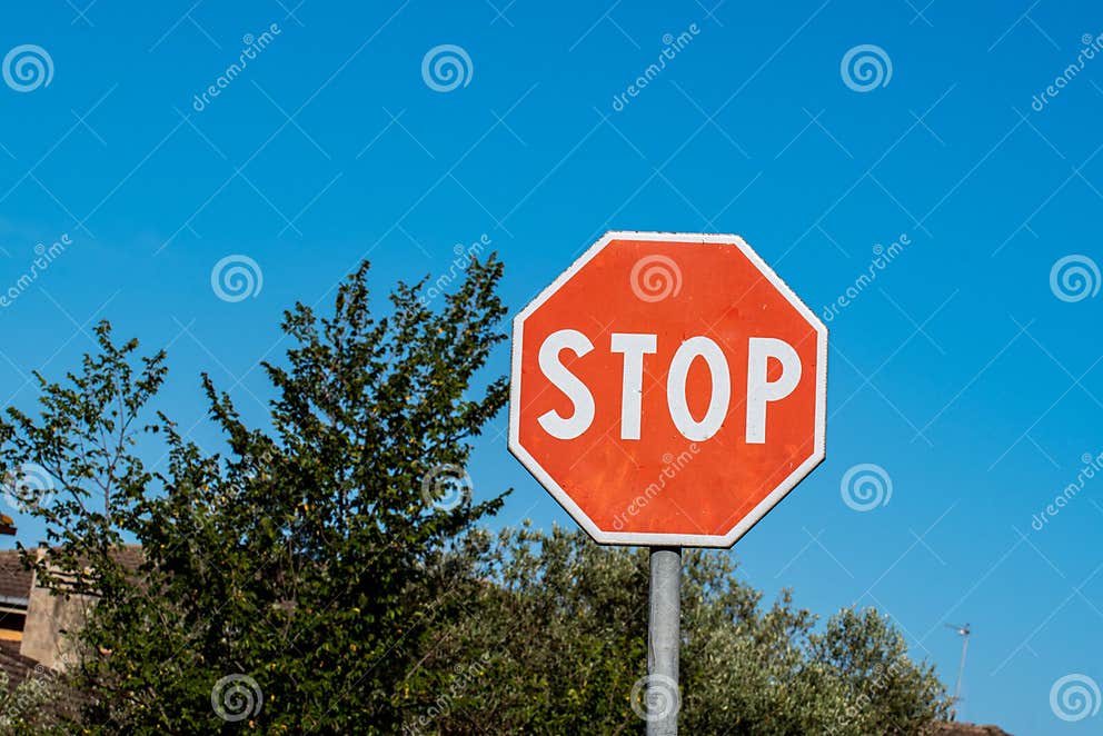 The Italian stop road sign stock image. Image of road - 224401113