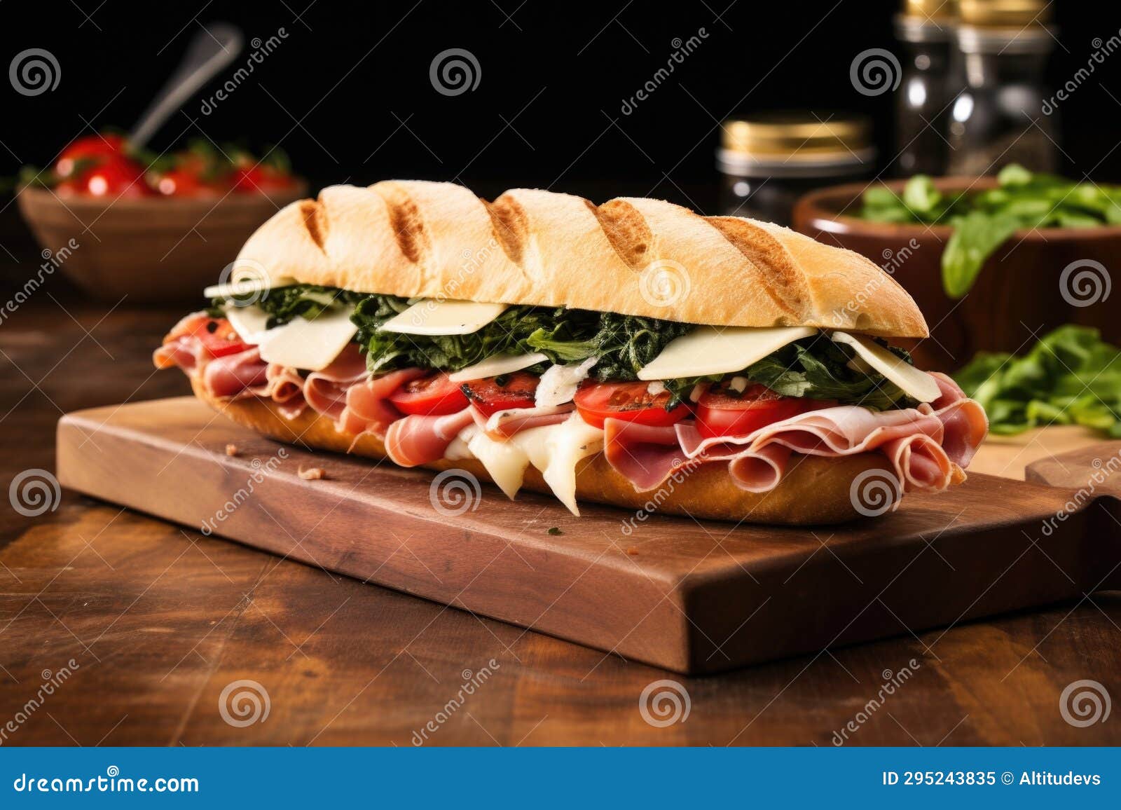 An Italian Style Sub on a Counter Stock Image - Image of italian ...