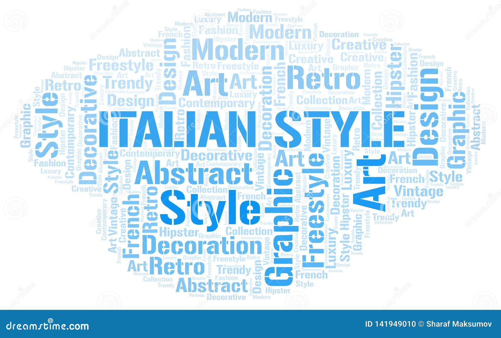 Italian Style word cloud stock illustration. Illustration of concept ...