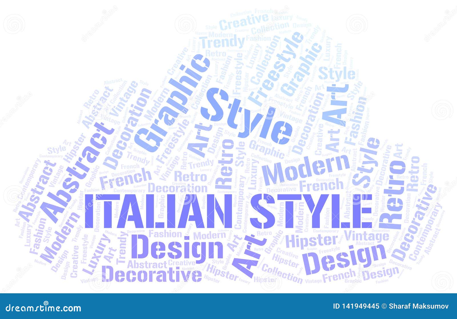 Italian Style word cloud stock illustration. Illustration of decoration ...