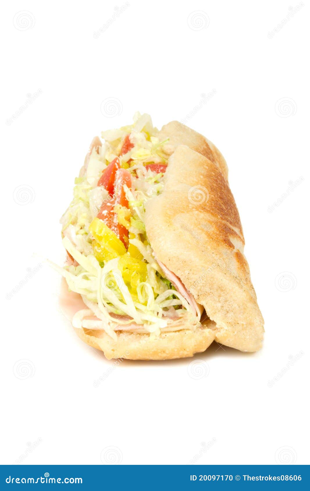 Italian Sub Sandwich with White Background Stock Photo - Image of mayo ...