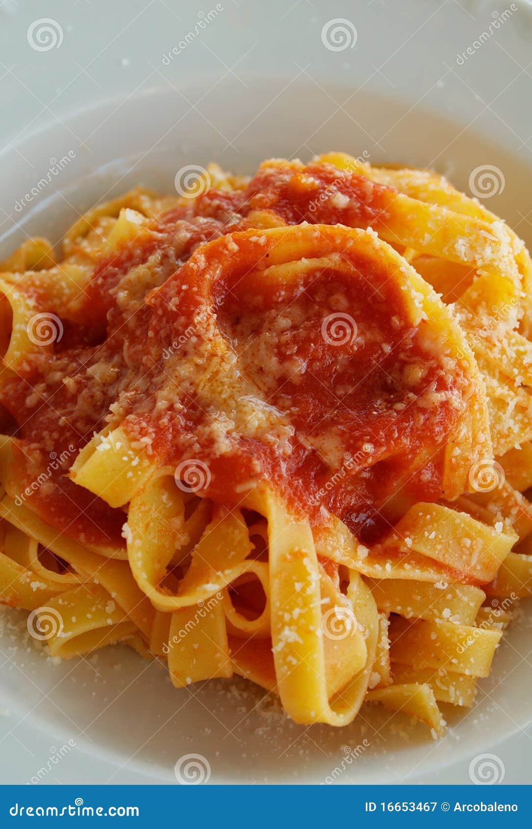 Italian Tagliatelle with Tomato Sauce Stock Image - Image of healthy ...