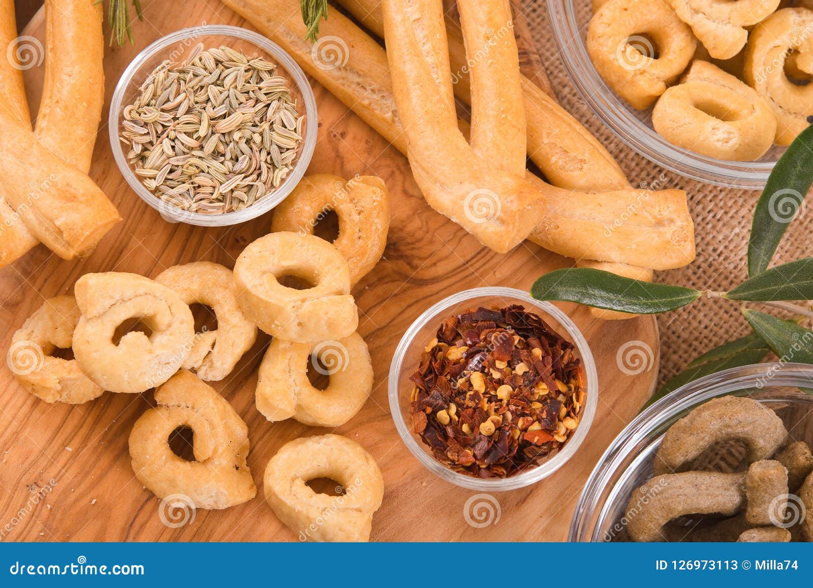 Italian taralli. stock image. Image of gastronomy, gourmet - 126973113