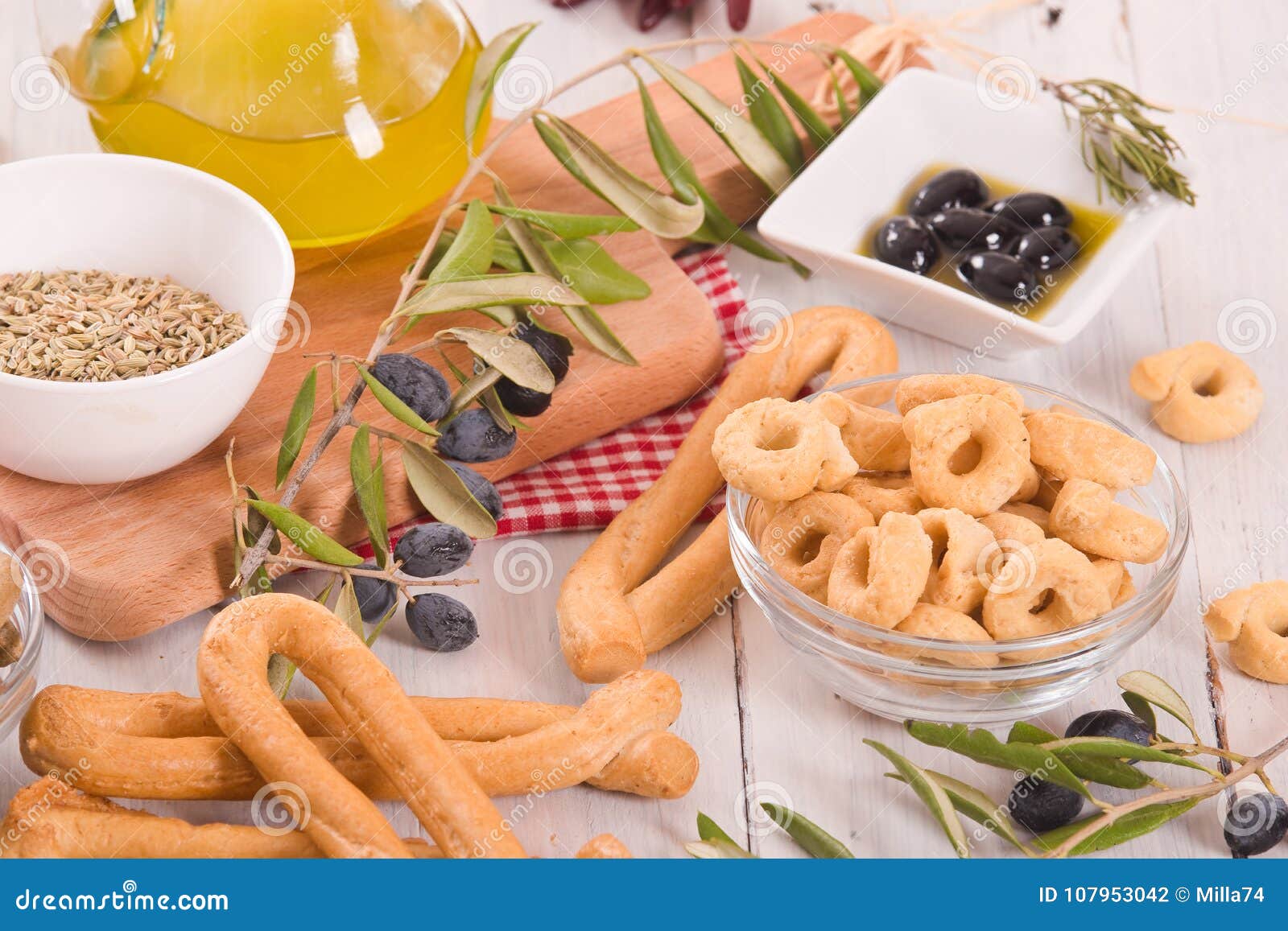 Italian taralli. stock photo. Image of dough, chili - 107953042