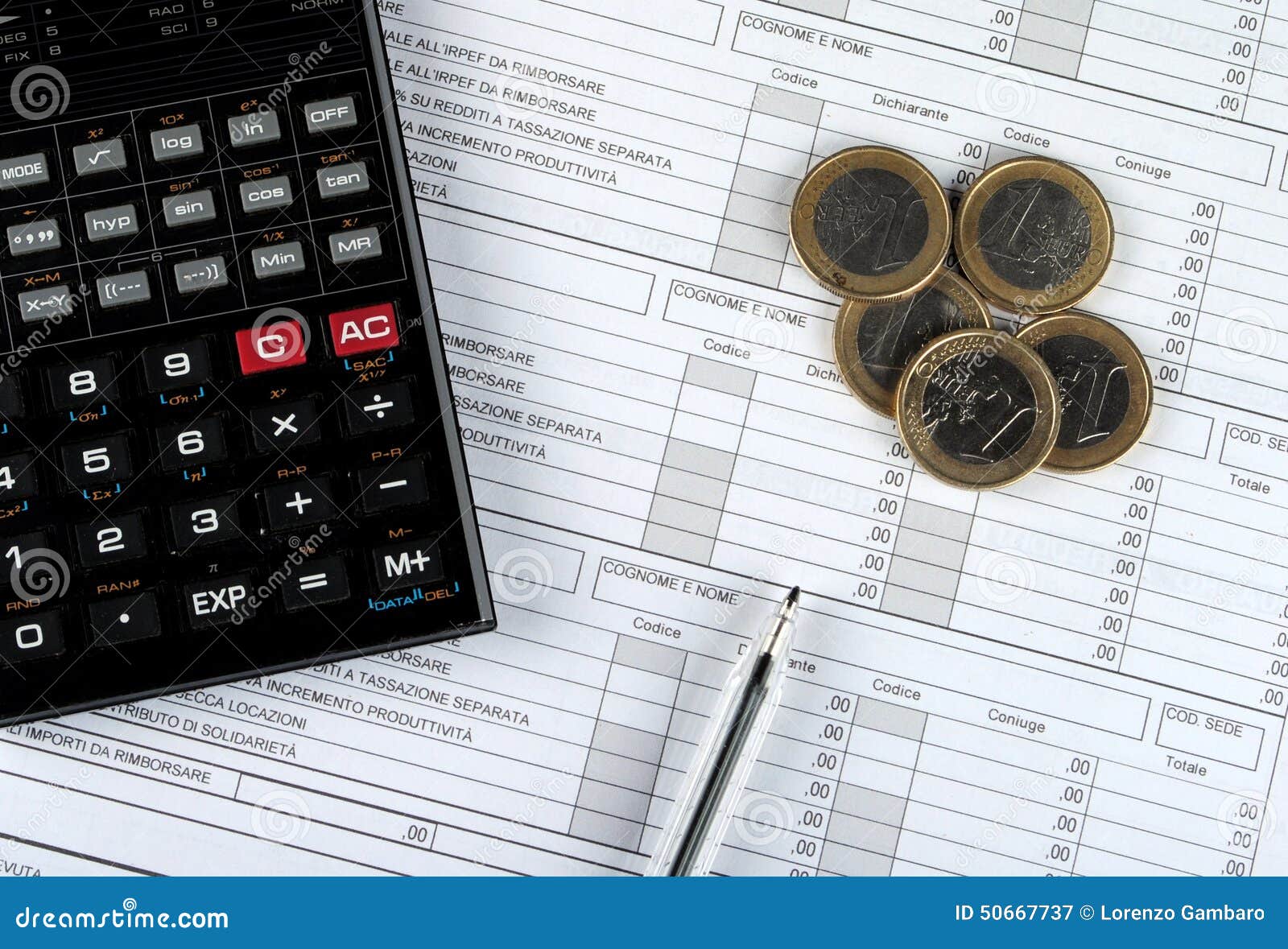Italian 730 Tax Form, 2015 Edition Stock Image - Image of finance ...