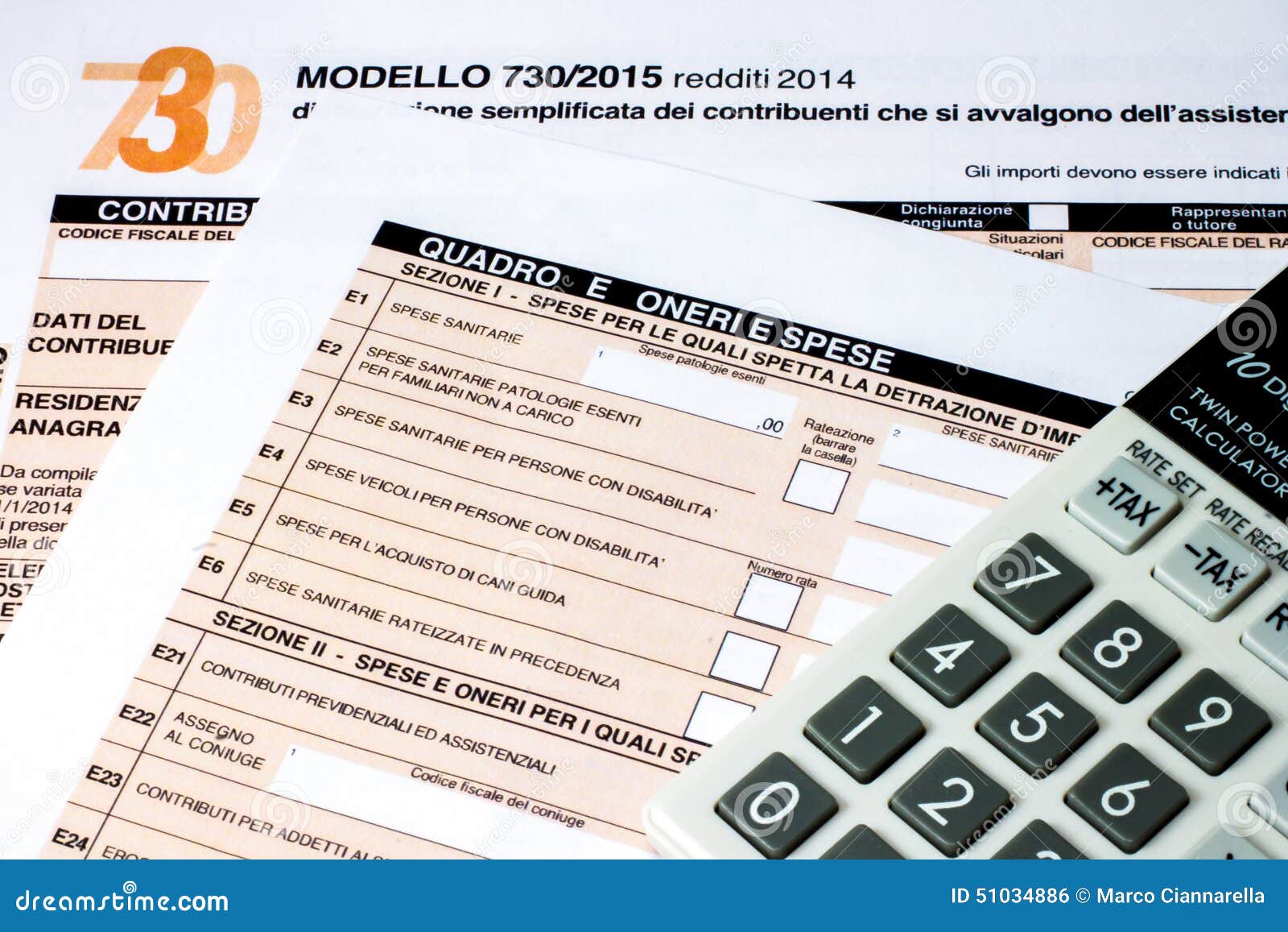 Italian Tax Return Called 730 Stock Photo - Image of expense, currency ...