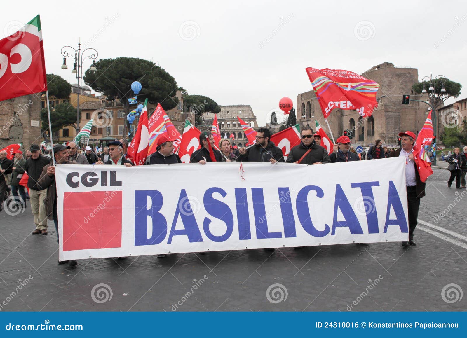 Italian Trade Unions Demonstrate in Rome Editorial Photo - Image of ...