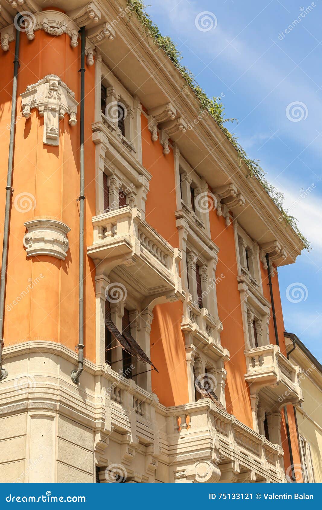 Italian traditional facade stock image. Image of road - 75133121