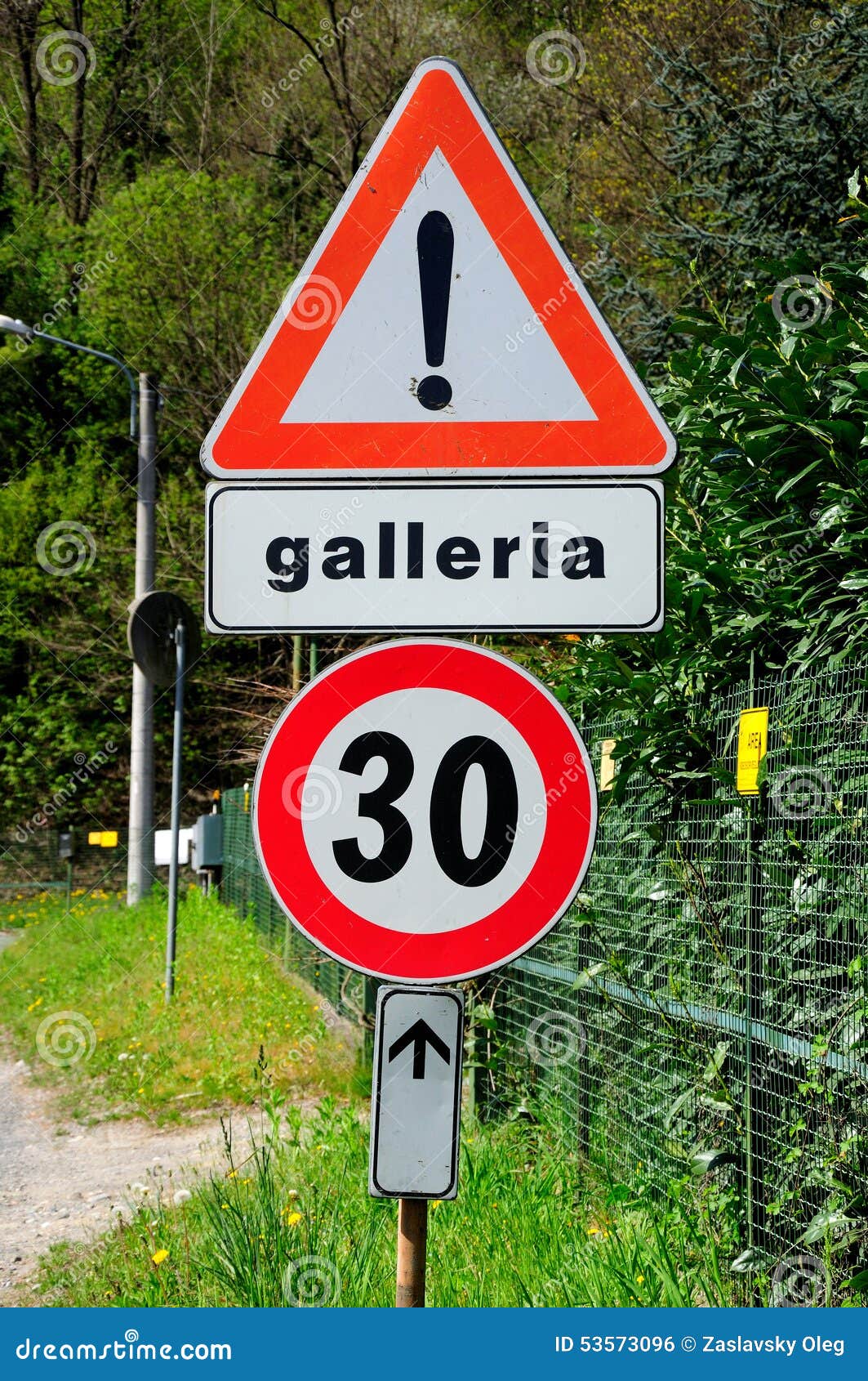 Italian traffic signs. stock photo. Image of sign, crossing - 53573096
